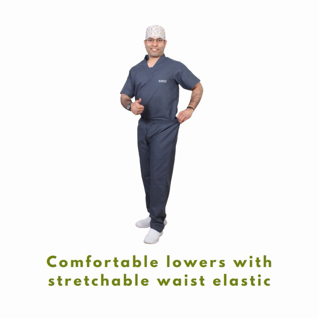Dark Gray Surgical Scrubs Online, OT Dress for Doctors With Name